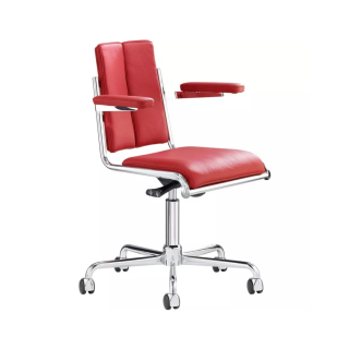 D12 데스크 체어 / 크롬드 스틸 & 레더 1 레드 , TECTA