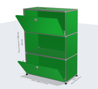 USM Shelf Green / Top and Bottom Compartment : Falling Boards / 77cm x ...